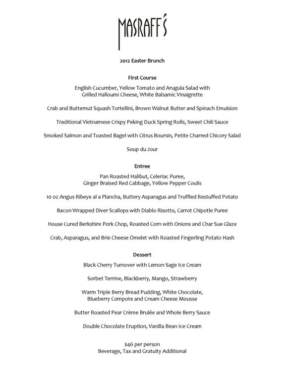 Masraff's - Easter Menu | Goodtaste with Tanji