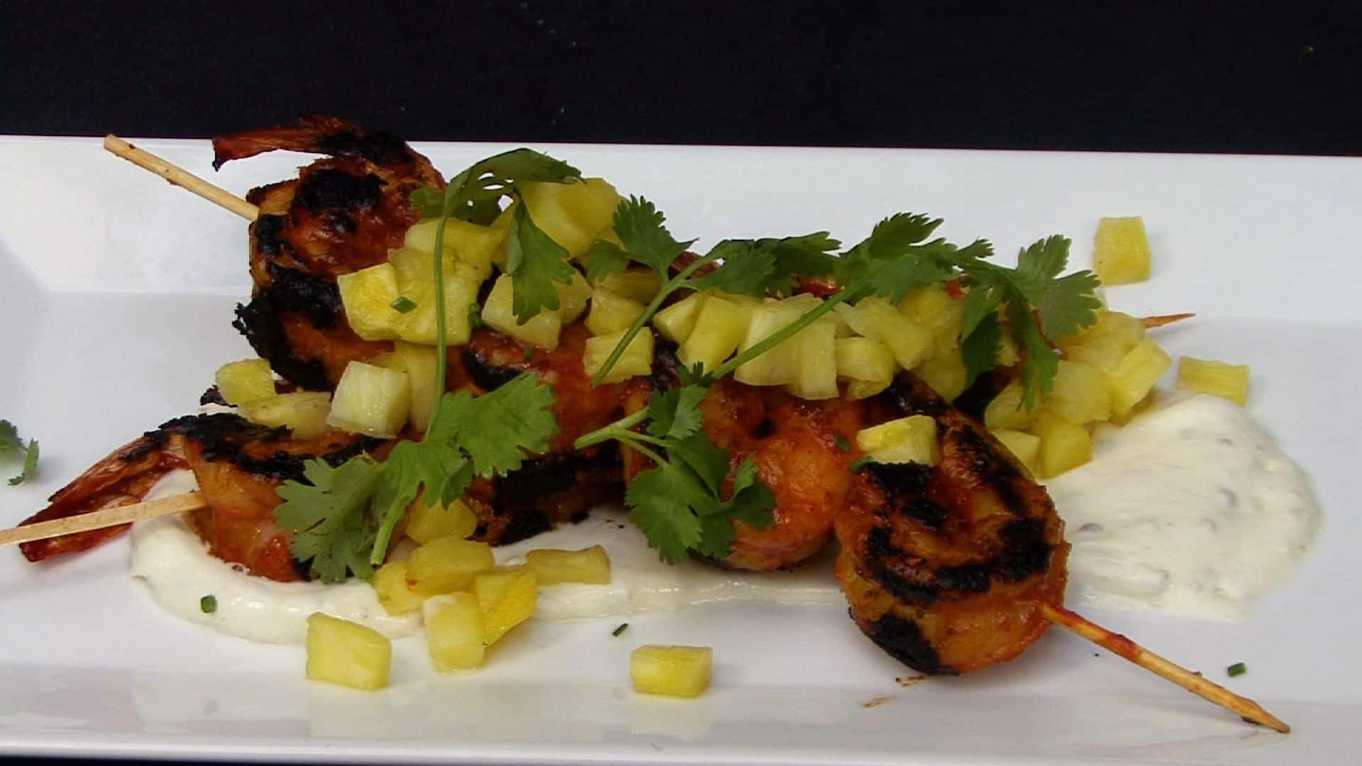 Zinc Bistro's Grilled Shrimp Skewers With Gochujang & Pickled ...