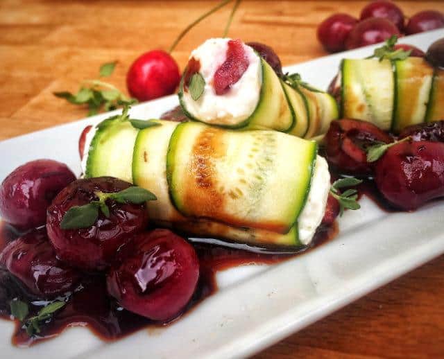 Zucchini Roulade with Cherries & Balsamic Vinegar - Goodtaste with Tanji