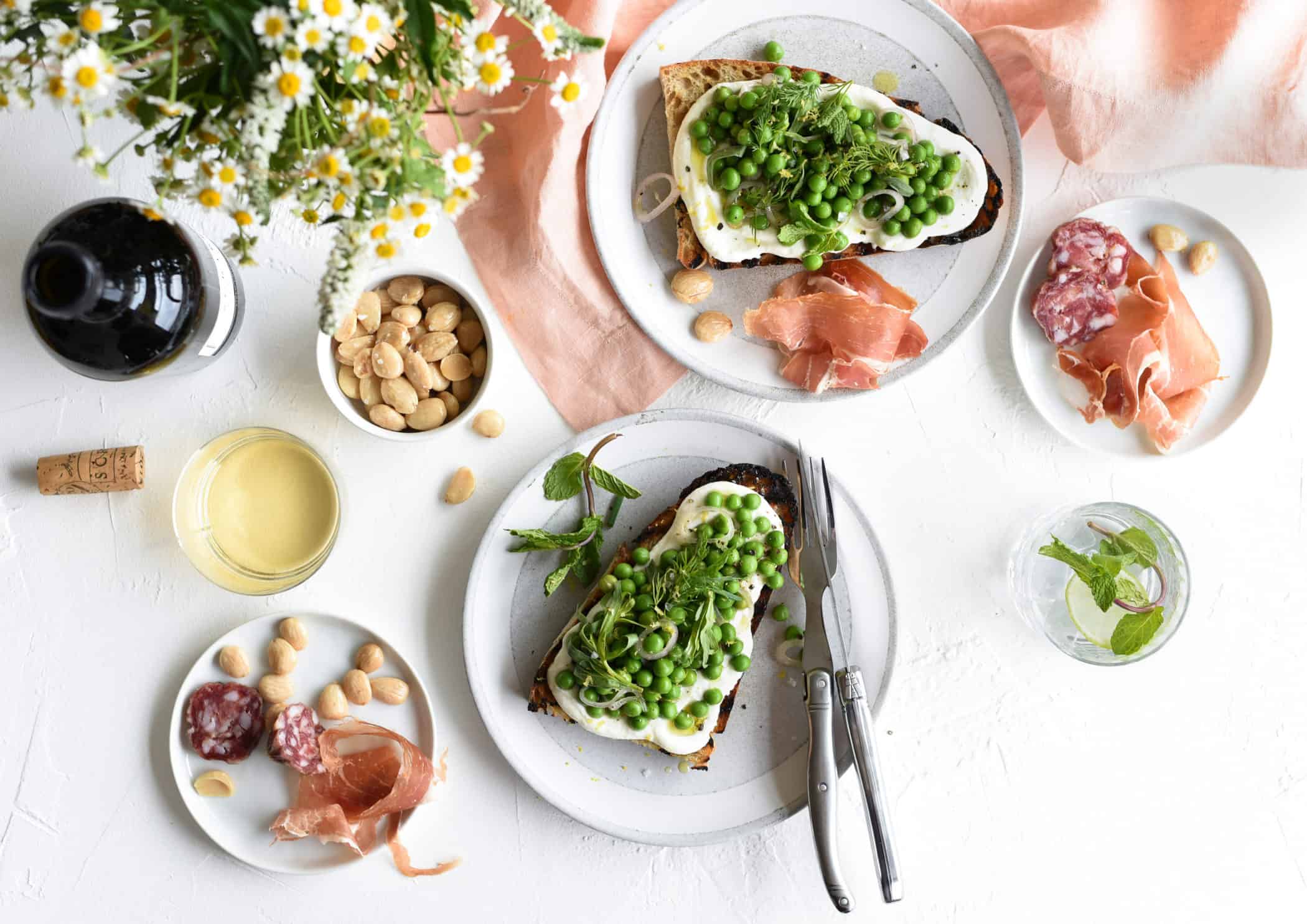 Spring Pea Toasts with Lemony Ricotta - Goodtaste with Tanji
