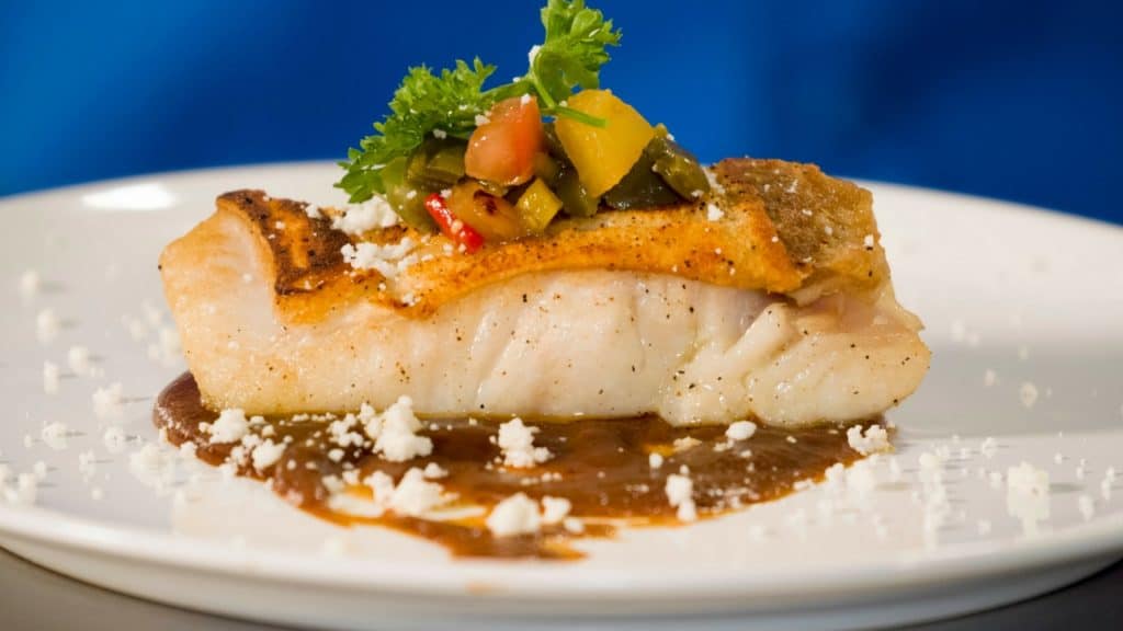 Goya Pan Seared White Fish with Black Bean Mole & Pineapple Nopalito ...